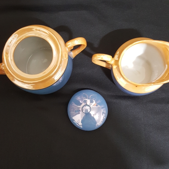 lusterware | Dining | Antique Japanese Lusterware Opalescent Blue And ...